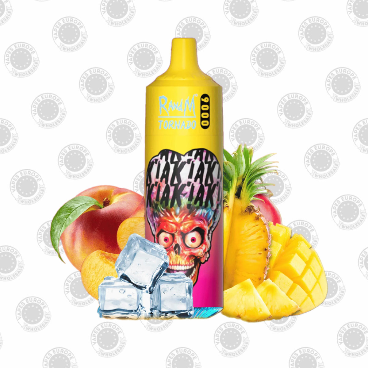 RAndM Tornado 9000 Box of 10 - Peach Mango Pineapple